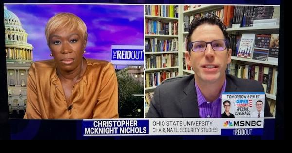 Hayes Chair Christopher McKnight Nichols appears on MSNBC's ReidOut ...
